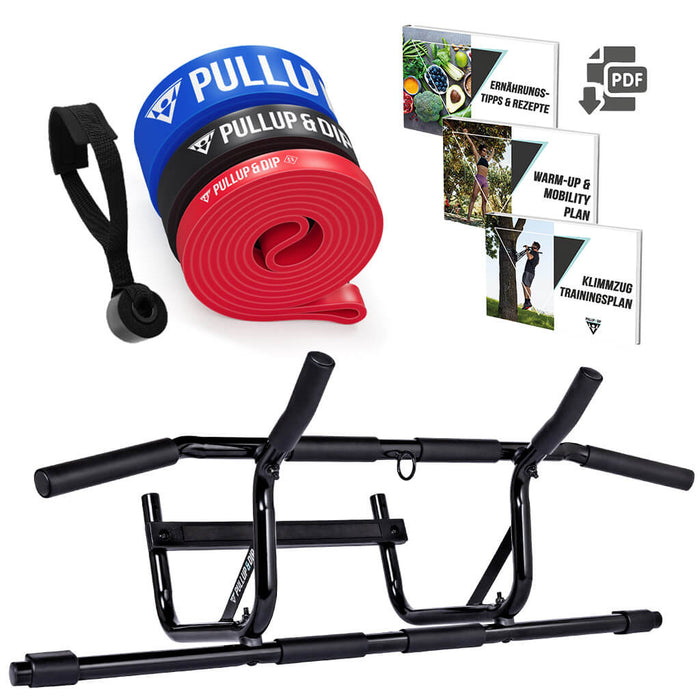 Pull-up Beginner Set: Door Pull-up Bar, Pull-up Bands Set and Guides