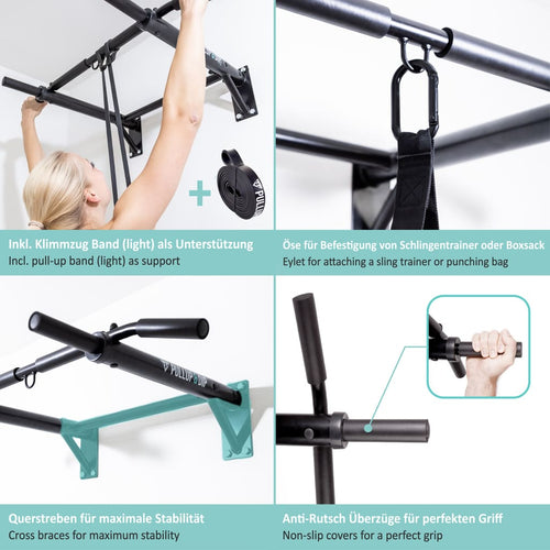 Wall Mounted Pull-Up Bar incl. Pull-Up Band And Screws