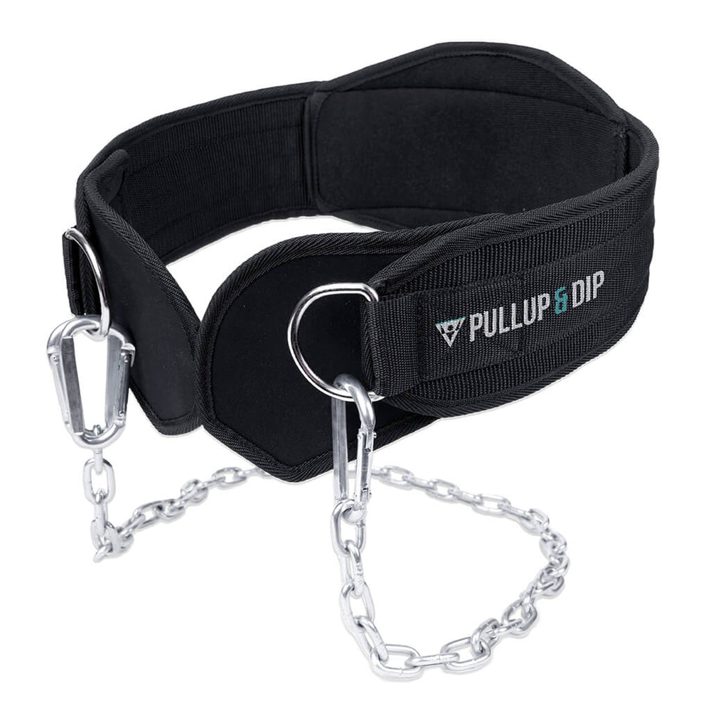 Premium Dip Belt with Chain, Carabiners and Unique Flaps.
