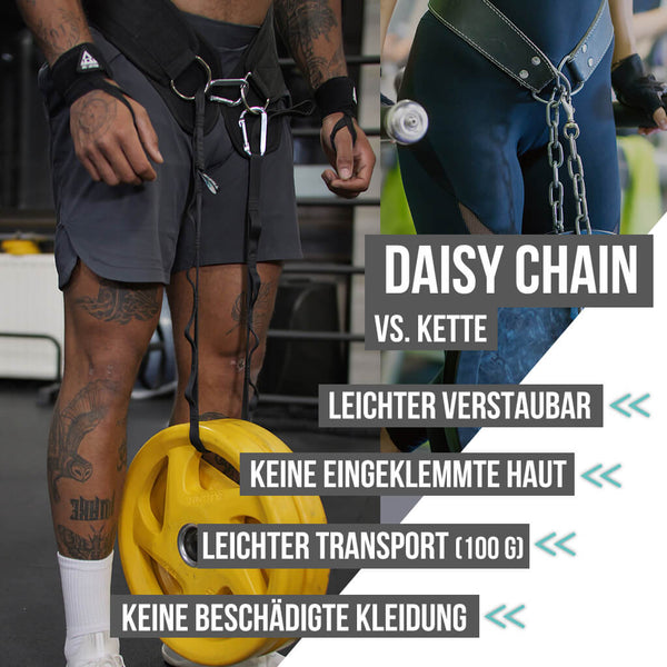 Dip belt rope, daisy chain for dips and for climbing, climbing harness