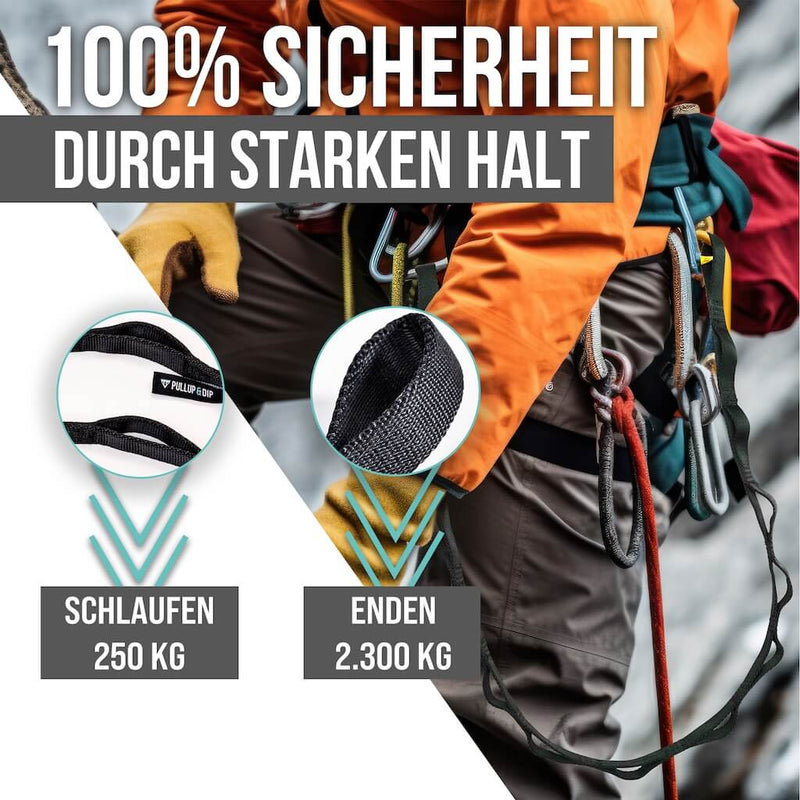 Dip belt rope, daisy chain for dips and for climbing, climbing harness