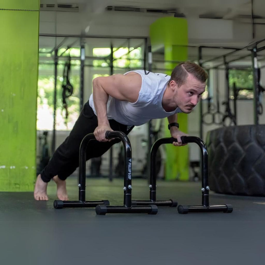 Fitness Parallettes Made of Steel, Non-Slip With Extra Wide Handle