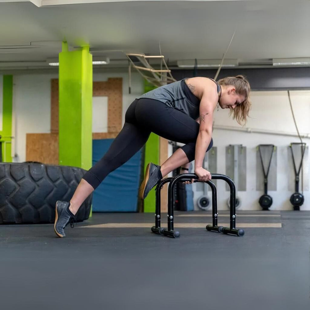 Fitness Parallettes Made of Steel, Non-Slip With Extra Wide Handle