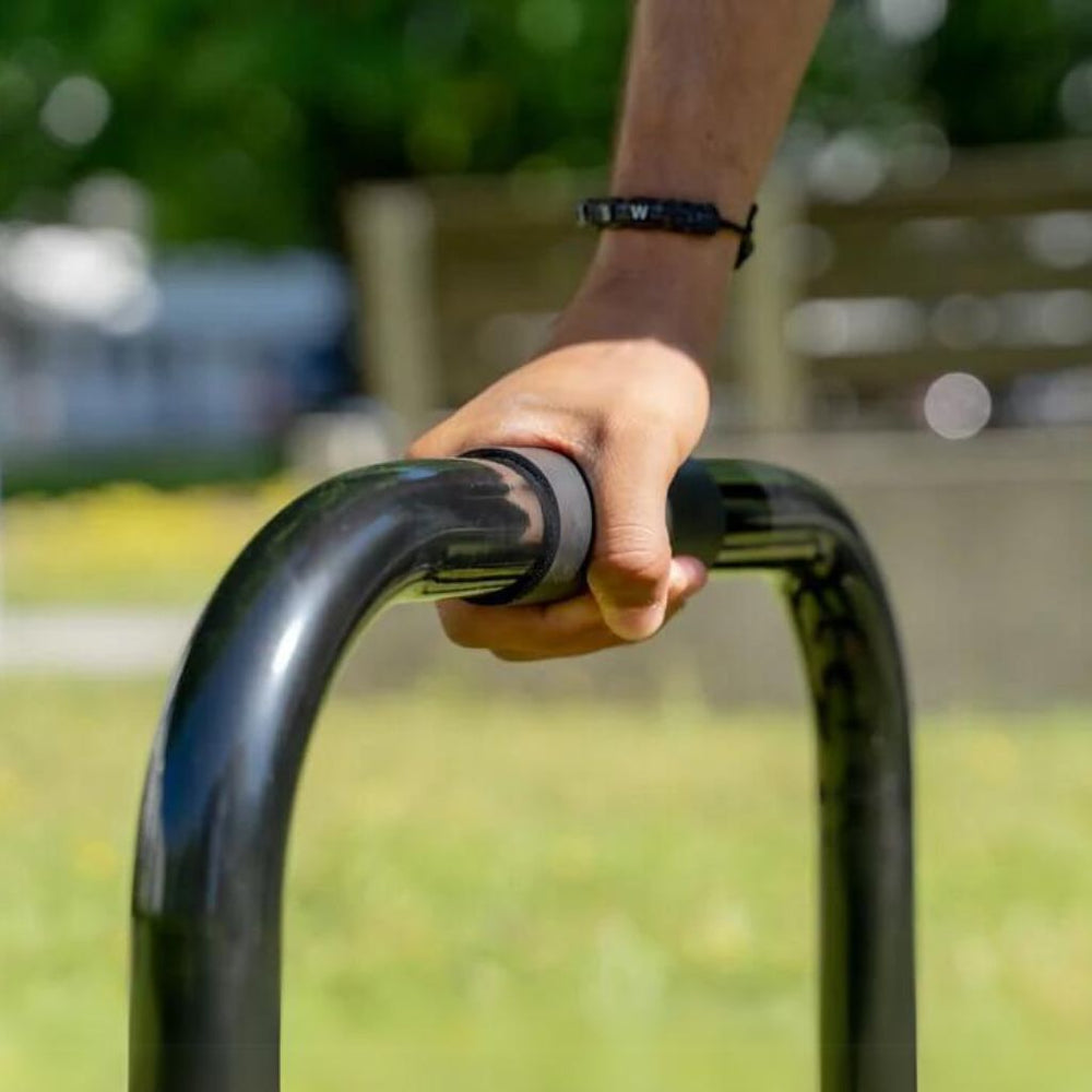Fitness Parallettes Made of Steel, Non-Slip With Extra Wide Handle