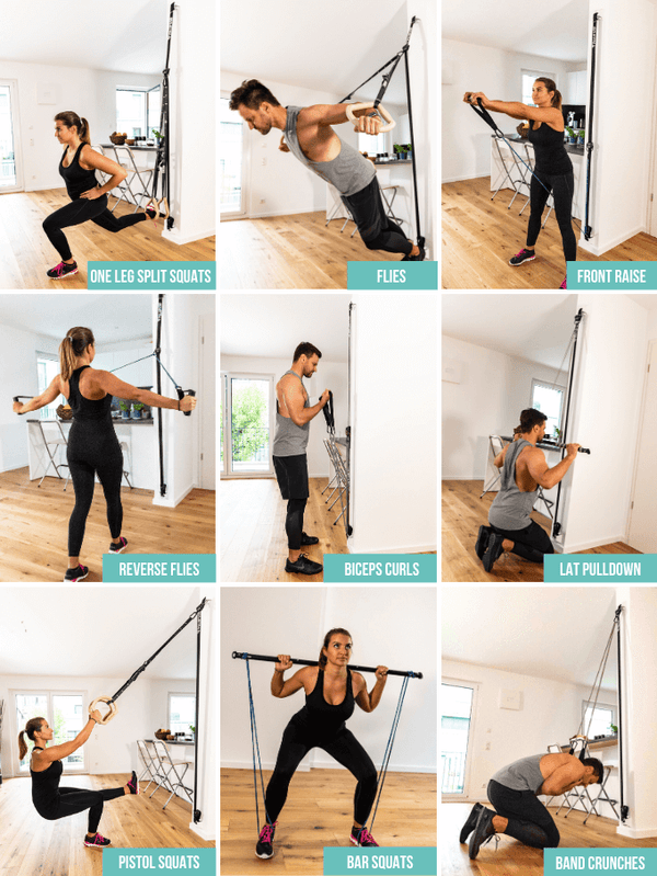 FREESIXD Suspension Trainer With Resistance Bands, Full-Body Training