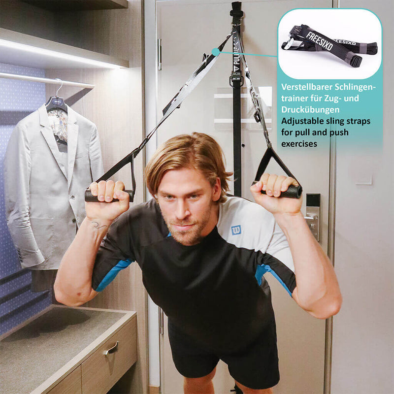 FREESIXD Suspension Trainer With Resistance Bands, Full-Body Training