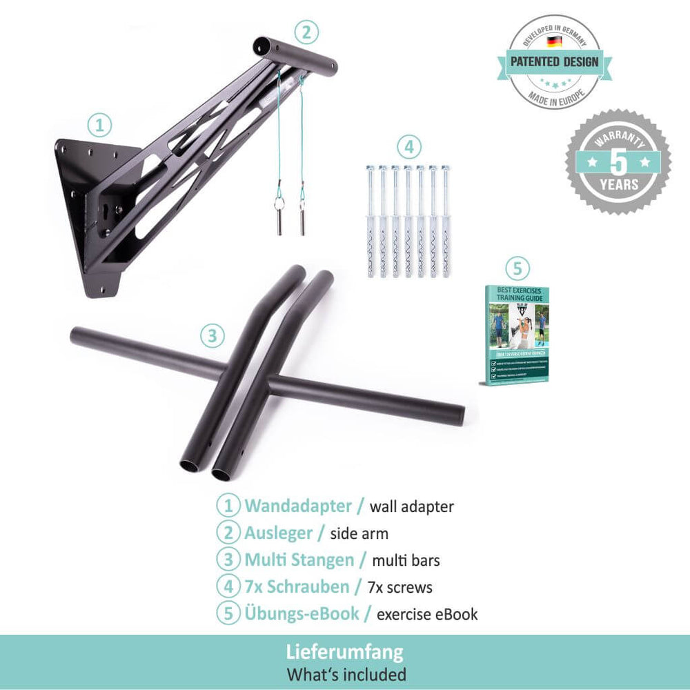 Pull-Up And Dip Bar For Wall Mount Indoor & Outdoor, Worldwide Unique