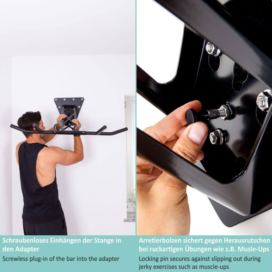 Pull-Up And Dip Bar For Wall Mount Indoor & Outdoor, Worldwide Unique