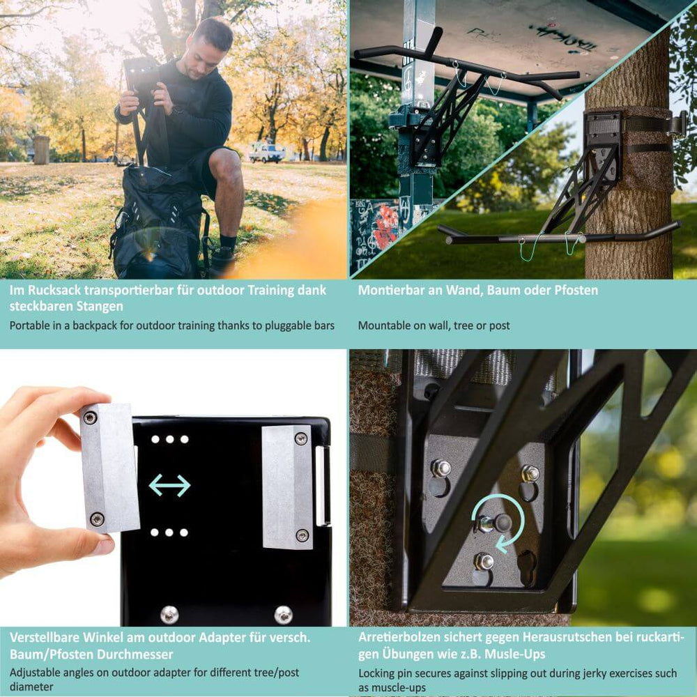 Mobile Outdoor Pull-up and Dip Bar For Backyard or Park