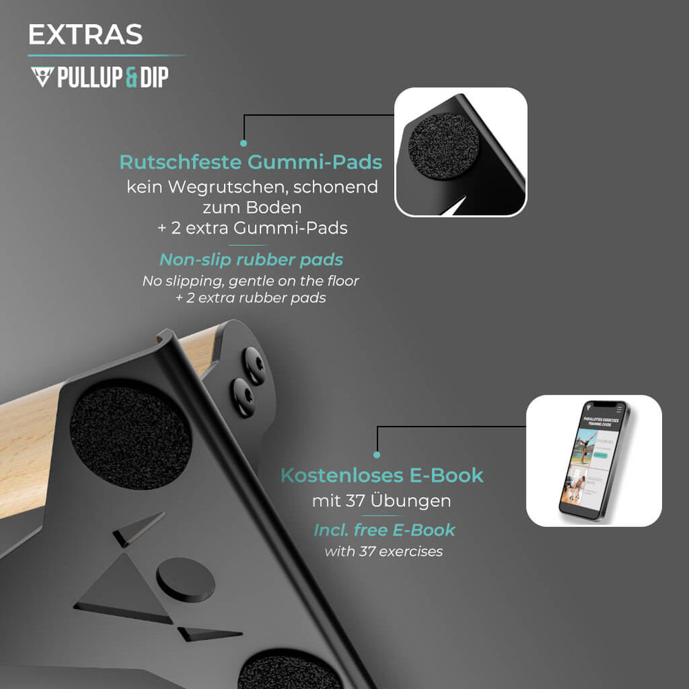 Premium Push Up Bars With Ergonomical Wooden Handle