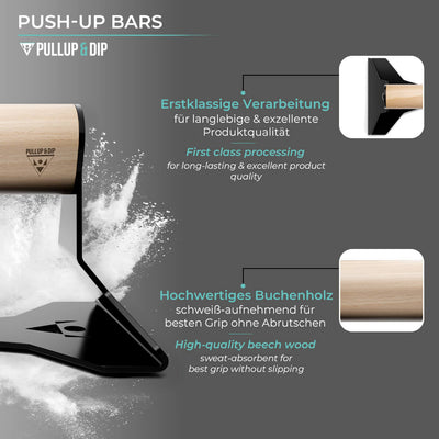 Premium Push Up Bars With Ergonomical Wooden Handle