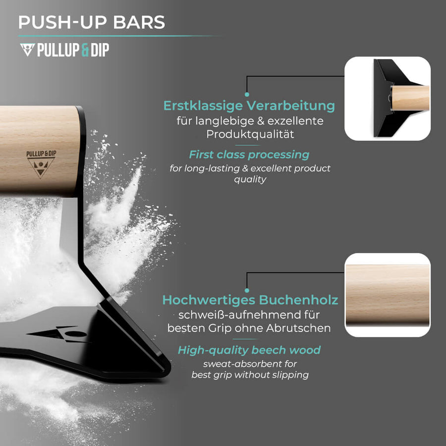 Premium Push Up Bars With Ergonomical Wooden Handle
