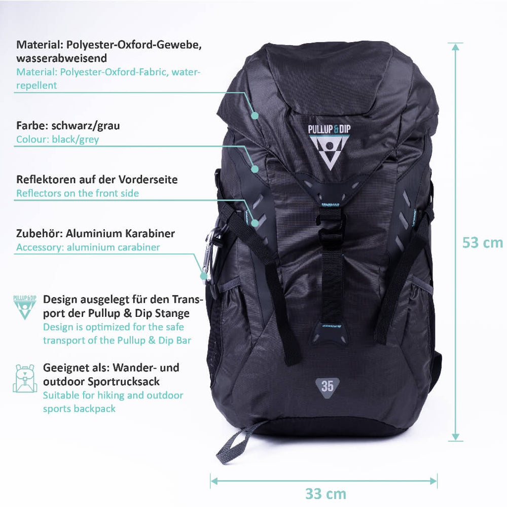 Sports backpack 35L for workout accessories and outdoor activities