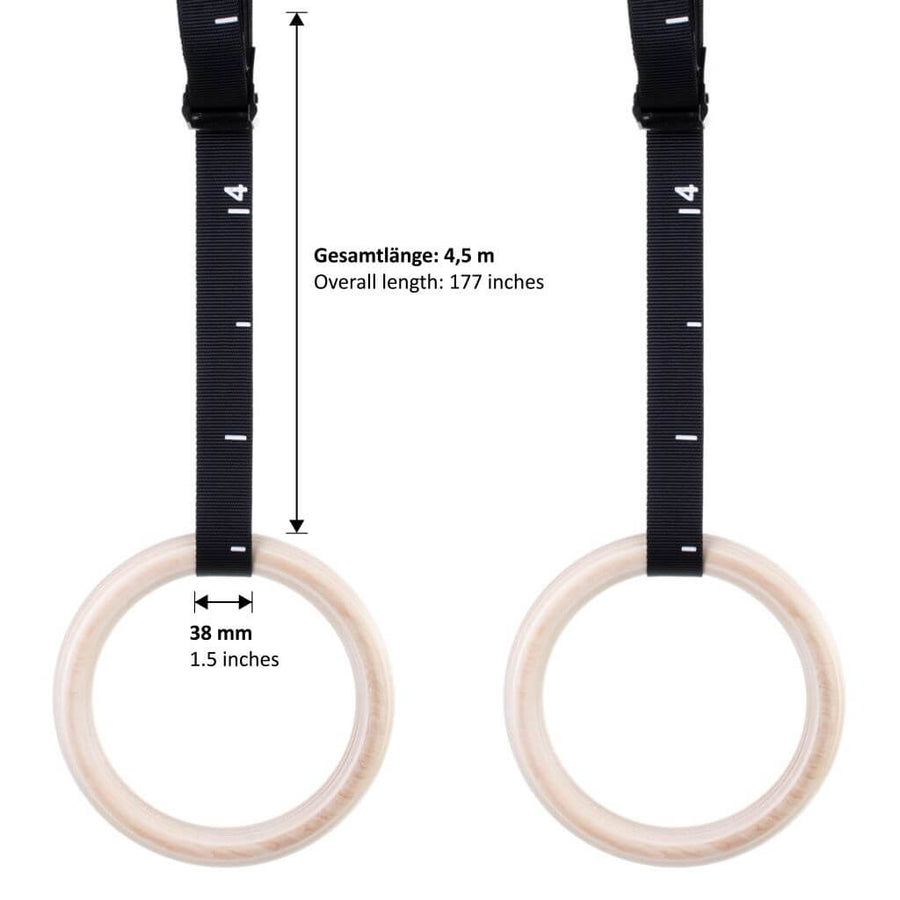 Gym rings straps made of nylon with quick release buckles